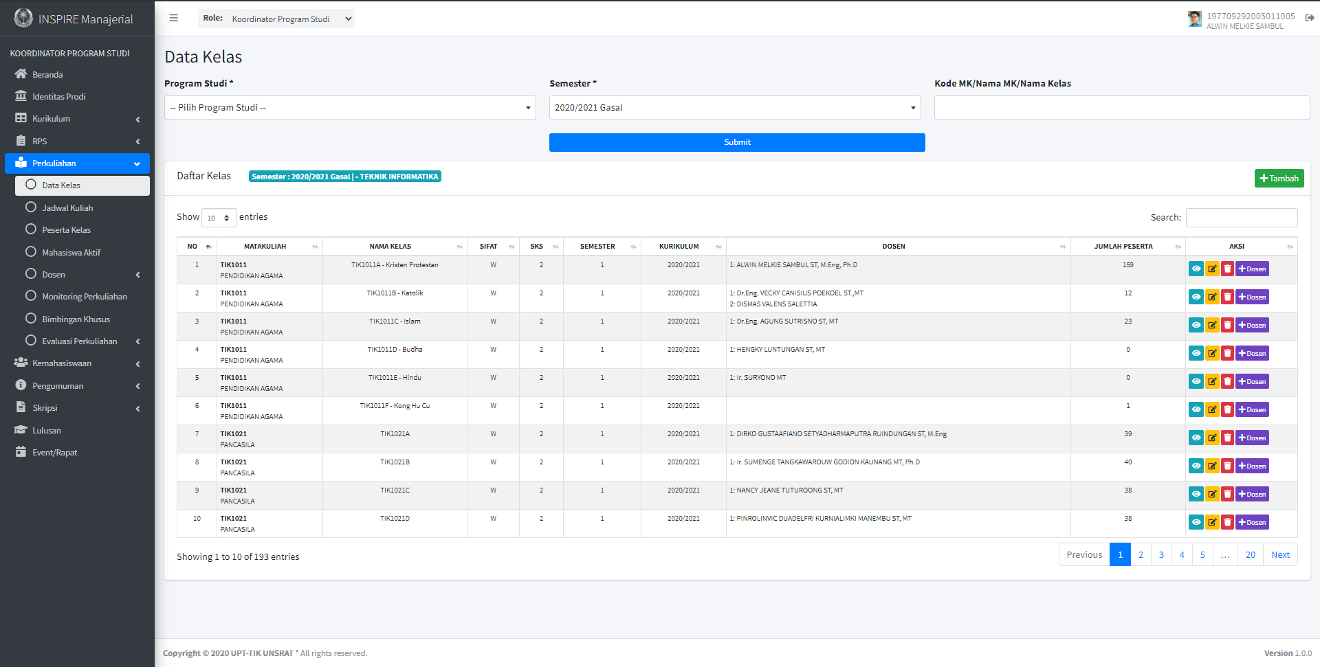 Panduan Fitur Data Kelas – PANDUAN PENGGUNA